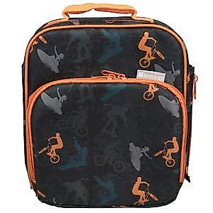 Insulated Lunch Box w Snack Pocket & Water Bottle Holder- Boys or Kids School Lunchbox Tote Keeps Food Hotter or Colder Longer- Reusable Bag Fits Most Bento Boxes Ice Packs Nesting Containers- Sports