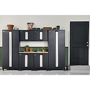 ClosetMaid ProGarage Wall Cabinet with Two Doors Lock and Shelf, for Garage Storage, Heavy Duty Steel, Black