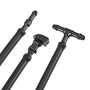 X AUTOHAUX 7pcs Front Windshield Washer Nozzles Kit for Ford F150 2005-2013 2 Meters Windshield Washer Hose with Connectors Replaces 3W7Z17603AA