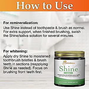 OraWellness Shine Remineralizing Tooth Powder with Hydroxyapatite, Natural Teeth Whitening Powder, Tooth Stain Remover and Polisher, Fresh Mint