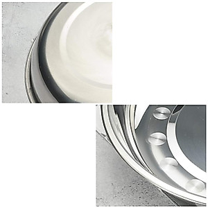 Hommp 4-Pack 10 INCHES Stainless Steel Round Plate/Camping Metal Dinner Plates