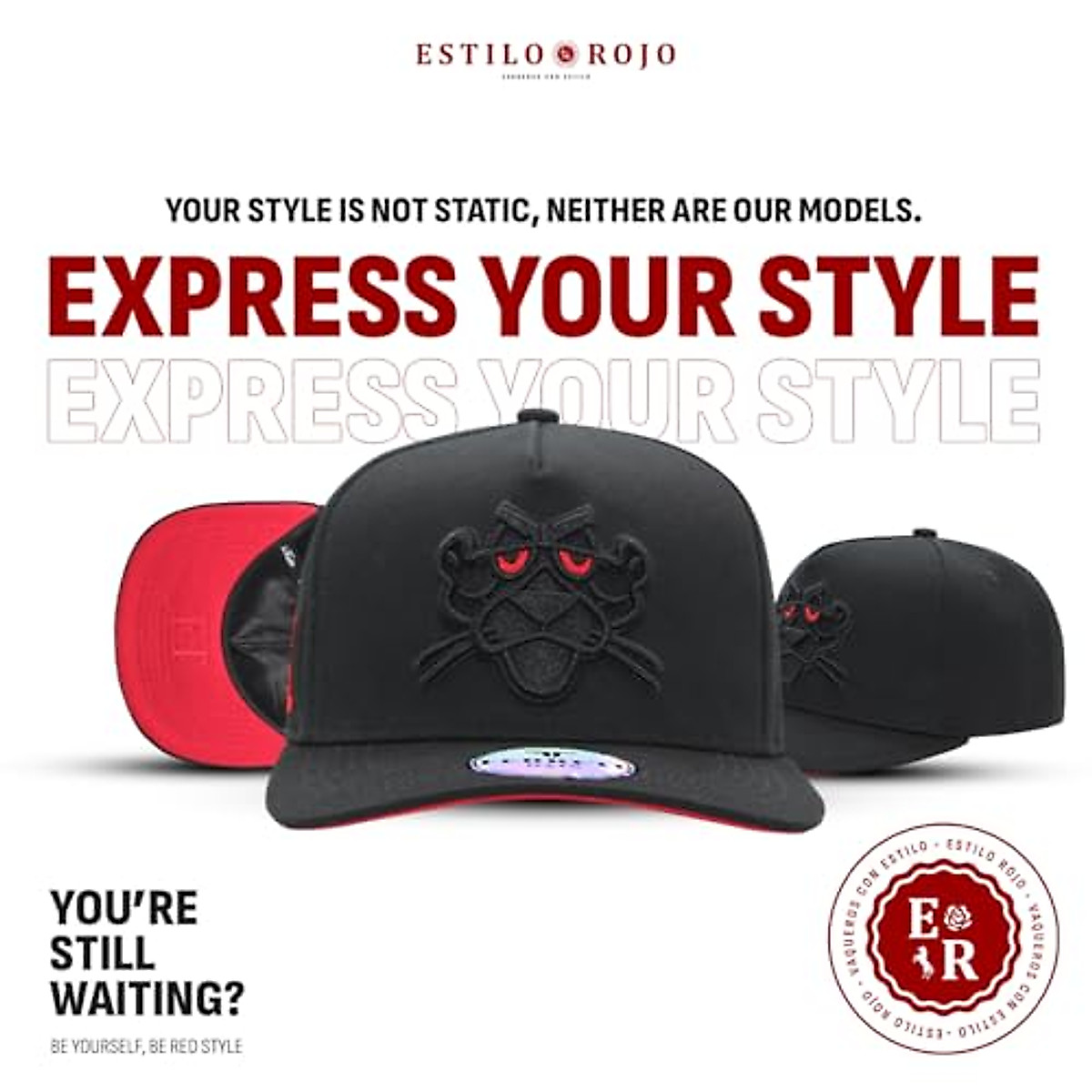 Culiacan Panther Mens Cap - Black Baseball Cap for Men and Women, Black Snapback Hats for Men, Mens Hats and Caps - Adjustable Size