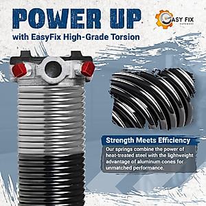 Garage Door Torsion Springs 218x1.75x33 | for Left and Right Side of Garage Doors | Fix and Repair 7 or 8 Feet Garage Door | Precision E-Coating 5-Year Warranty Min. 30,000 Cycles (Pair)