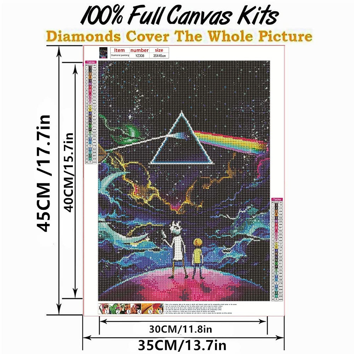 Adult and Children 5D Diamond Painting kit, Beginner Rhinestone Diamond Art kit, DIY 5D Diamond Painting for Home Wall Decoration Gifts Fantasy Starry Sky (14X18 inches)