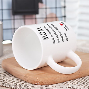 AMRIU Mothers Day Gifts Funny Coffee Mug for Mom, Dear Mom, I'm Your Favorite Child Coffee Mug, Best Birthday Gift Cup from Daughter or Son, White 11 Oz