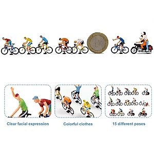 Evemodel P8722 Model Cycling Scene HO Scale 1:87 Cyclist Photographer 15 Poses Bike Motorcycle