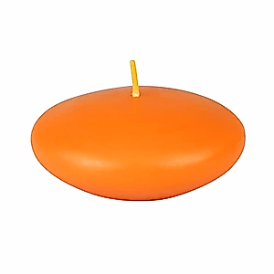 Zest Candle 12-Piece Floating Candles, 3-Inch, Orange