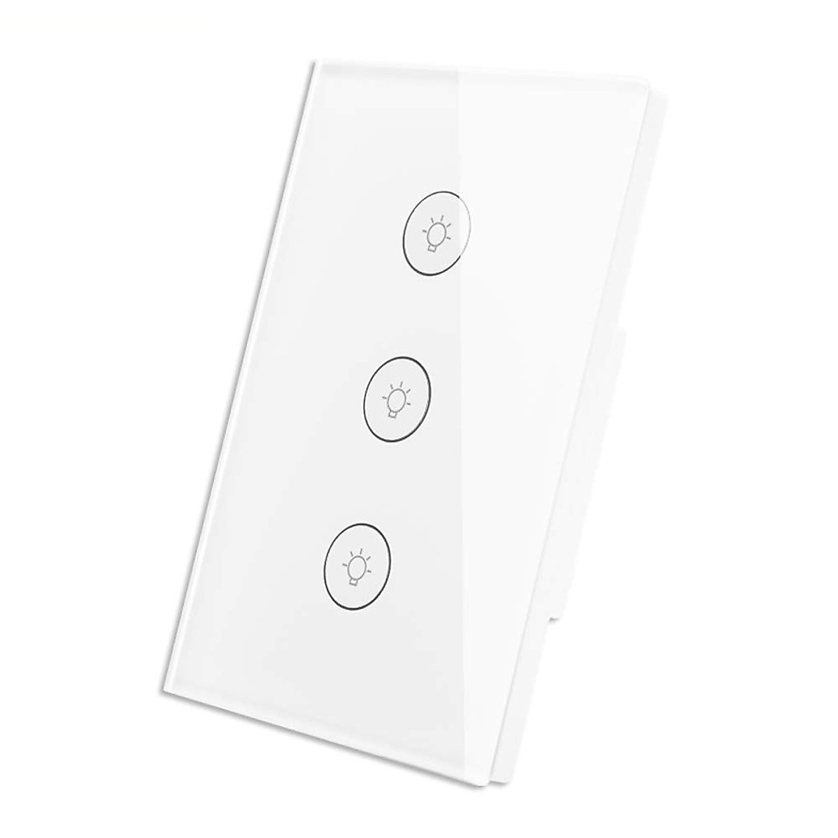 MOES WiFi Smart Wall Touch Light Switch Glass Panel Wireless Remote Control by Mobile APP Anywhere Compatible with Alexa,Timing Function No Hub Required (Wall Switch 3 Gang)