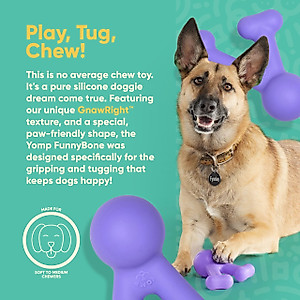 Yomp FunnyBone Wish Bone Dog Chew Toy – Interactive Teething Toy for Puppies, Soft, and Medium Chewers – Pet-Safe, Non-Toxic Silicone Chew Bone