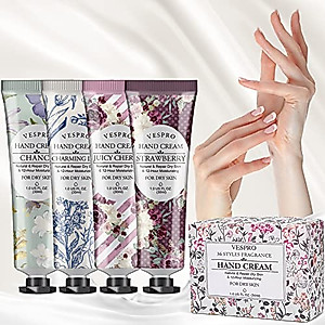 VESPRO 36 Pack Plant Fragrance Hand Cream, Moisturizing Hand Care Cream Gift Set,Mini Hand Lotion Travel Size in Bulk,Gifts for Women,Mom,Sister,Yourself-36 Different Scented/30ml