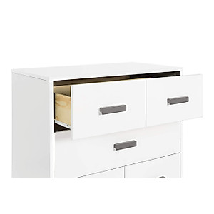 Babyletto Scoot 3-Drawer Changer Dresser with Removable Changing Tray in Slate/White, Greeguard Gold Certified