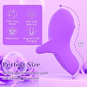 Finger Vibrator, Bullet Vibrator G-Spot Finger Vibrator, Finger Massager Masturbator Vagina Stimulator with 9 Modes, Dildo Sex Toys for Women
