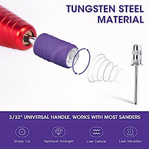 krofaue Sanding Bands Nail Drill Bits Professional Drill Bits Set for Nails 100pcs Sanding Bands Extreme Fine #180 Grits for Acrylic Nails Gel Manicures and Pedicure with 3/32" Mandrel Bit