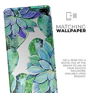 DesignSkinz Watercolor Cactus Succulent Bloom V13 Protective Vinyl Decal Wrap Skin Cover Compatible with The Samsung Galaxy S20 (Screen Trim & Back Glass Skin)
