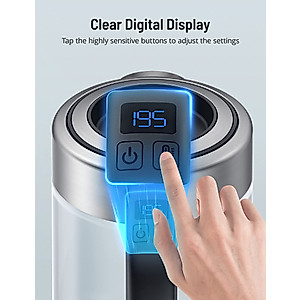 Paris Rhône Electric Kettle, Tea Kettle with 6 Temperature Settings, 1.7L Glass & Stainless Steel Heater, Touch Control, LED Screen, Keep Warm Mode, Boil-Dry Protection, for Milk, Tea, Coffee