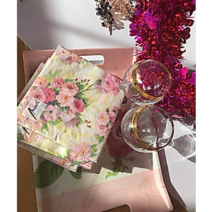 AVEVER | Decorative napkins for Decoupage | Blush Pink AVEVER | Disposable AVEVER | Shabby Chic AVEVER | Birthday AVEVER for Women Artist Teacher, white yellow pink purple green, 6.5 x 6.5 x 1 inches