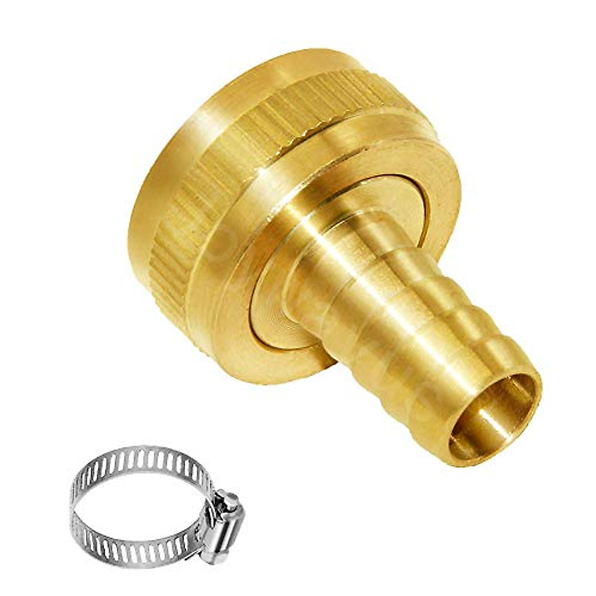 Joywayus Brass Garden Hose Connector: 1/2" Barb x 3/4" GHT