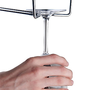 TrueCraftware 24-Inch Wine Glass Rack Chrome Finish Set of 2- Stemware Rack Wire Hanging Rack Under Cabinet Wine Glass Rack Stemware Holder Glass Storage Hanger Organizer for Kitchen and Bar