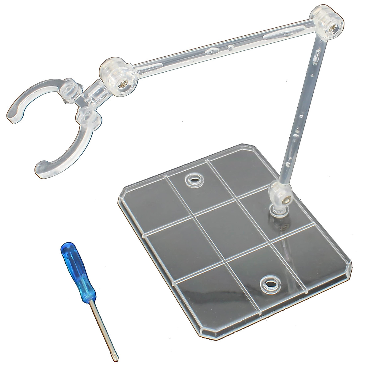 Action Figure Stands Adjustable Action Figure Display Holder Base Sturdy Base Clear Doll Model Support Stand Action Base Display Stand for 1/144 Figure Model Toy [FDXGYH, Manual Assembly]