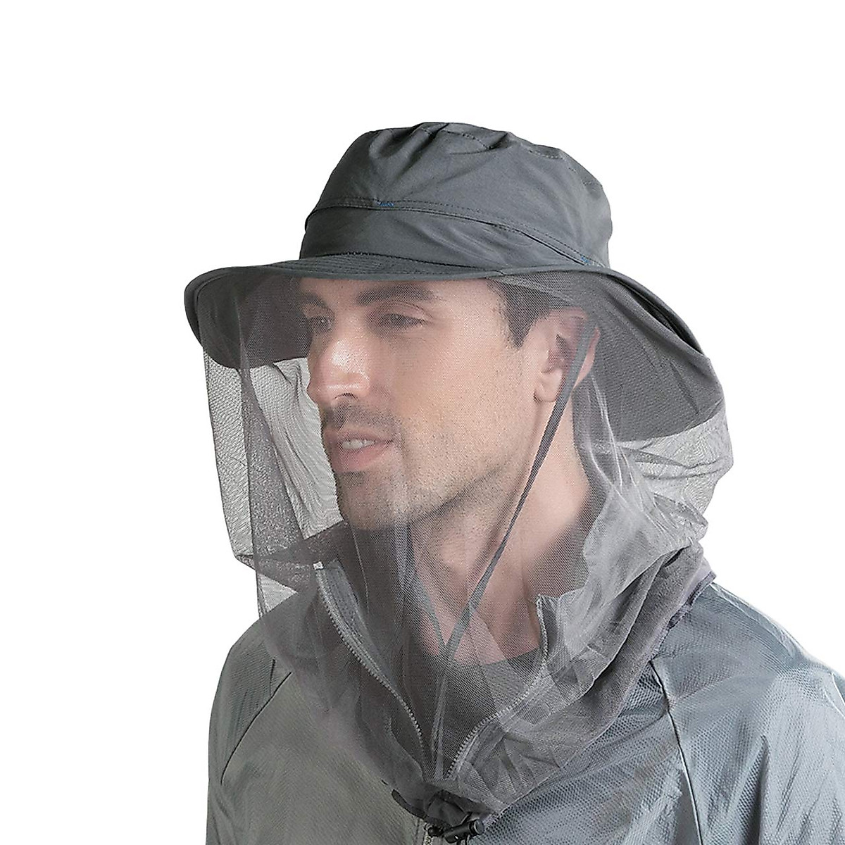 FALETO Men's t Safari Mesh Hats Outdoors Fishing Hat Sun Proction Cap with Neck Flat Bonnie Bucket Adjustable Caps Gorras para Hombres Summer Hunting Large Brim Hat for Women Grey