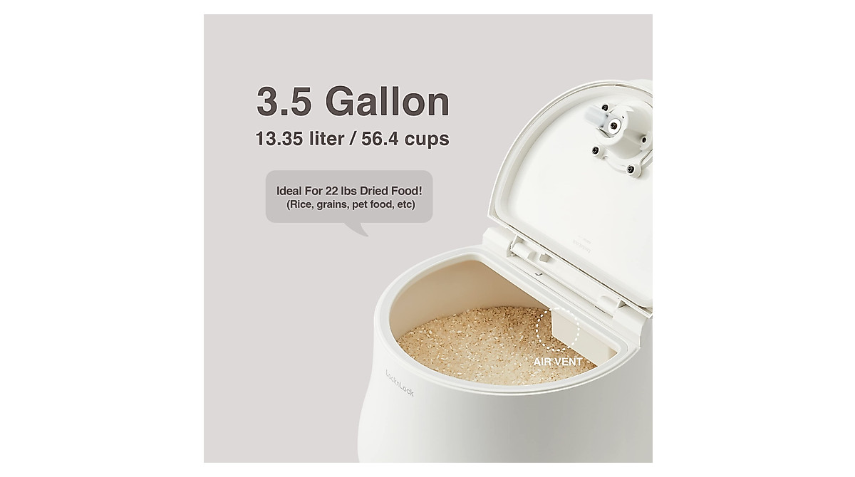 LocknLock Vacuum Food Storage Container 3.5 Gallon - Keep Dried Food Fresh
