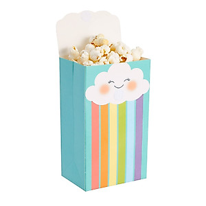 BLUE PANDA 24 Pack Rainbow Treat Bags with Stickers for Rainbow Themed Birthday Party, Baby Shower Decorations (6.5 x 3.75 x 2.6 In)