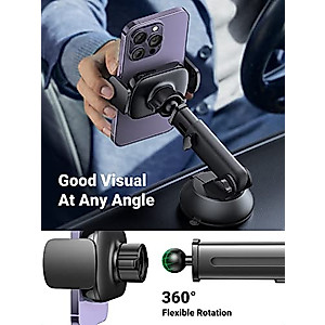 UGREEN Car Phone Holder Mount Suction Cup Windshield Window Dashboard Cell Phone Holder Universal Compatible with iPhone 14 13 Pro Max, iPhone 12 11 Plus SE XS XR 8 7 6 6S Smartphone Car Accessories