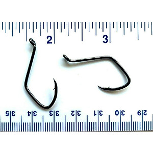 100 Gerry's Tackle Black Chrome Sickle Octopus Fish Hooks Size 2/0