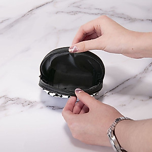 Cute Penguins Print Small coin purse for Women Girls Mini Canvas Pouch Change Wallet Card Holder with Zipper