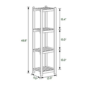 MoNiBloom Wood Plant Stand Indoor, 4 Tier Tall Plant Shelf Pot Flower Stands Display Rack Holder Outdoor, Planter Stands Shelves for Corner Living Room Balcony