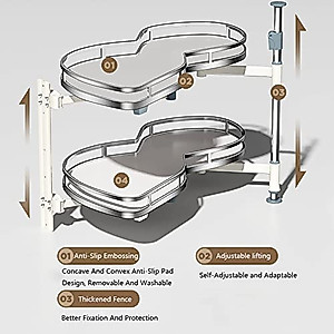 JayHumphrey Swing Left/Right Blind Corner Cabinet Pull Out, Soft Close 2 Tier Swing Tray Corner Cabinet Pull Out Blind Shelf Organizer for 36inch Cabinet, Right Open