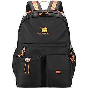 Lanola Cute Casual Hiking Daypack Travel Bookbag School Bag Backpack for Girls Boy Women Man - Black