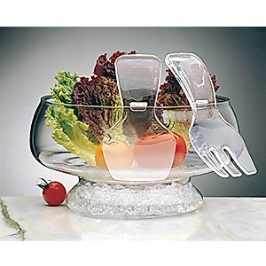 Prodyne Acrylic Salad Bowl & Servers, 6 Qt, Clear