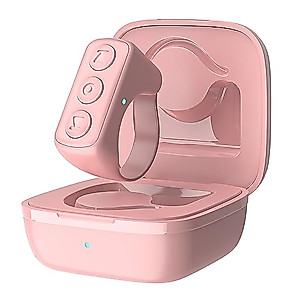 TikTok Remote Control Scrolling Ring, Kindle APP Page Turner, Finger Bluetooth Remote for TIK TOK Short Video, Camera, Video Recording, Multifunction Controller for iPhone, iPad, Android, Pink