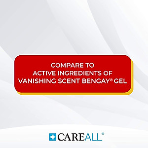CareAll Muscle & Joint Vanishing Scent Gel, 3.0 oz. (3 Pack), Non-Greasy, Pain Relief Gel for Muscle, Back and Minor Arthritis, Topical Analgesic, 2.5% Menthol