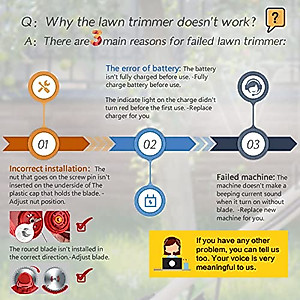 Cordless Weeder Mower Battery Powered 21V 2000mAh, Electric Weeder Brush Cutter, Height Adjustable Edge Trimmer Mini Mower 3-in-1 Cutting Tool, 8 Blades, 1 Wheel, 2 Batteries, 1 Charger