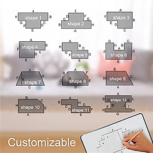 KaYomax Bay Window Cushion 3 inches Thickness Custom Home Kitchen Dining Room L-Shape Bench Seat Sofas Cushion Non-Slip Trapezoid Floor Seating Cushion Blue