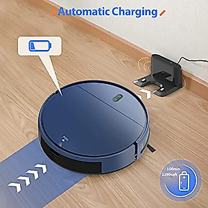 ZCWA Robot Vacuum, Robot Vacuum Cleaner with WiFi/APP/Alexa, Automatic Self-Charging, Robot Vacuum and Mop Combo Perfect for Carpet, Hard-Floor and Pet Hair