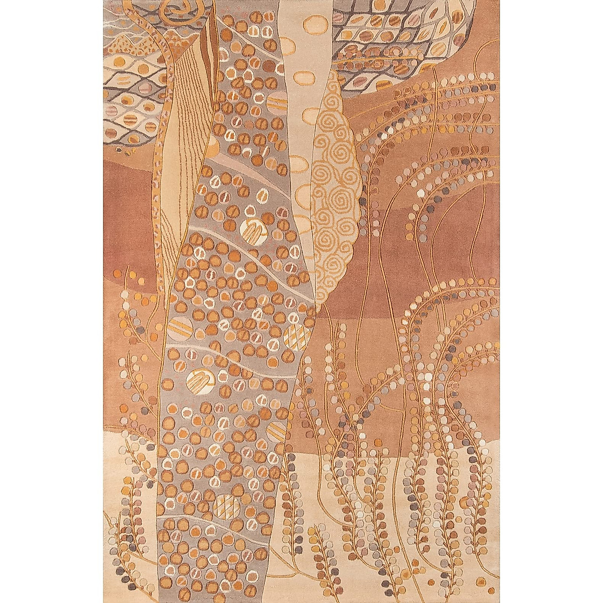 Momeni Rugs New Wave Collection, 100% Wool Hand Carved & Tufted Contemporary Area Rug, 5'9" Round, Black