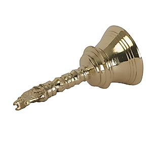 Wonderlist Handicrafts Brass Pooja Bell with Gods Sitting On Top (Nandi), 5 INCH, SE-45T