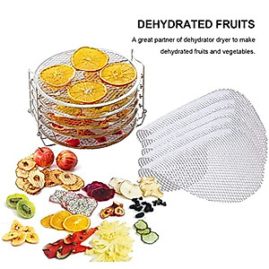 Silicone Steamer Liners Dehydrator Sheets, Famolay 6Pcs Bamboo Steamer Liner 10 Inch Fruit Dehydrator Non stick Reusable Mesh Baking Mat for Fruit Dryer Steamed Buns Dumplings Baking Supplies