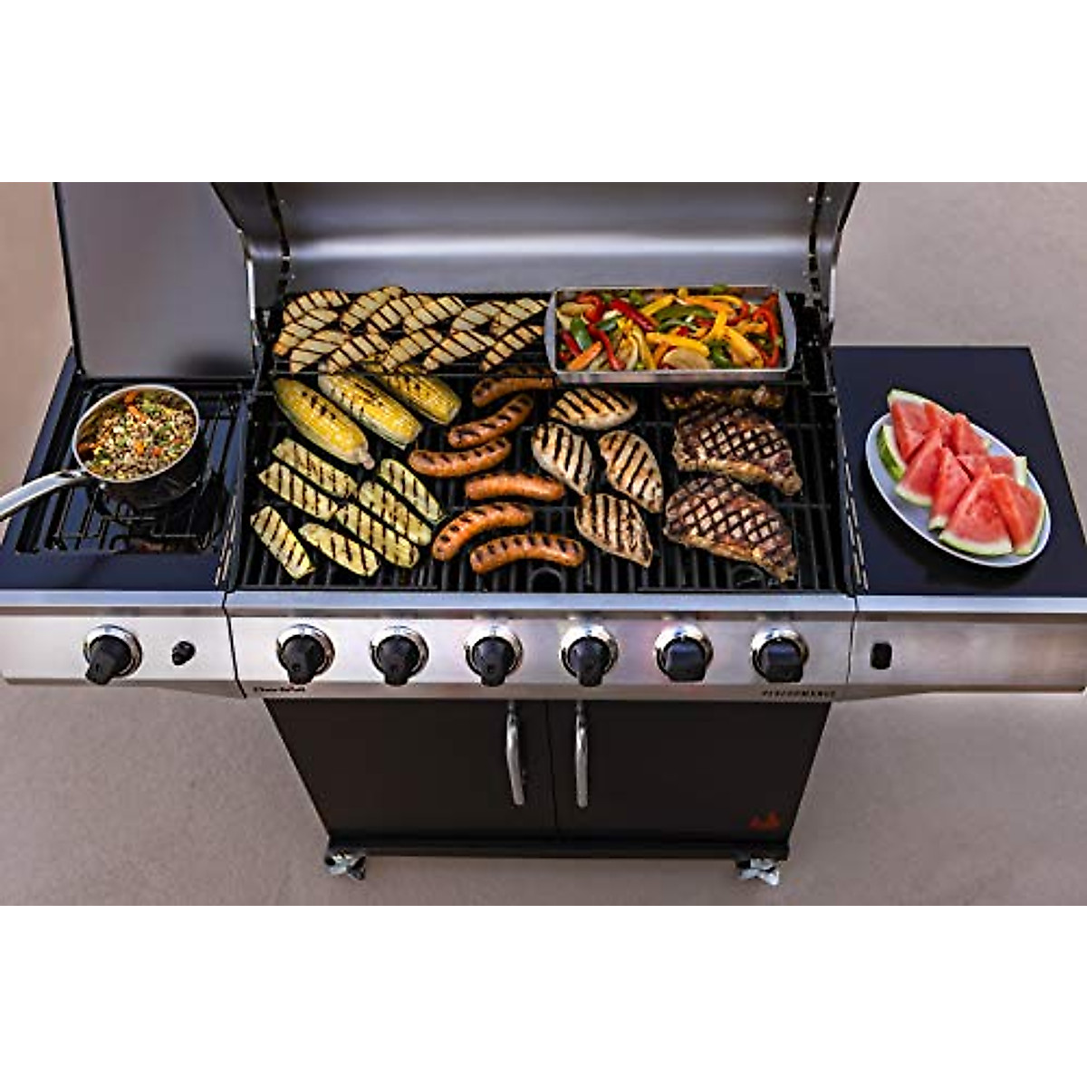 Char-Broil 463229021 Performance 6-Burner Cabinet-Style Liquid Propane Gas Grill, Stainless/Black