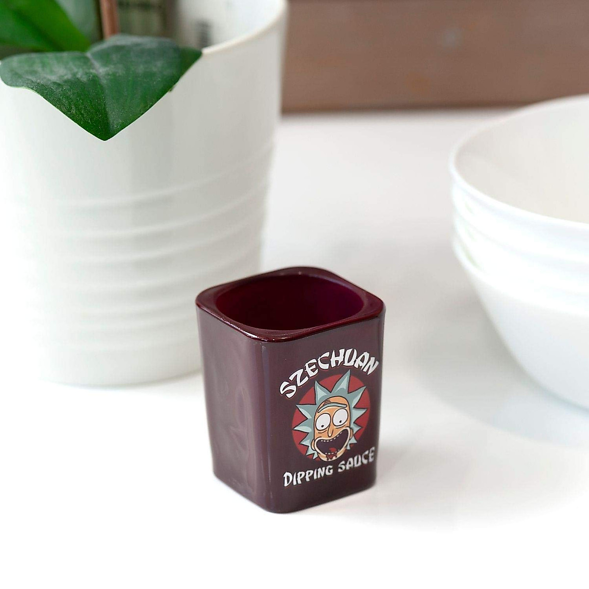 Rick and Morty Szechuan Dipping Sauce Shot Glass - Novelty Collectible Drinking Glasses - Perfect for Birthdays, Holidays, House Warming Parties, 2 fluid ounces