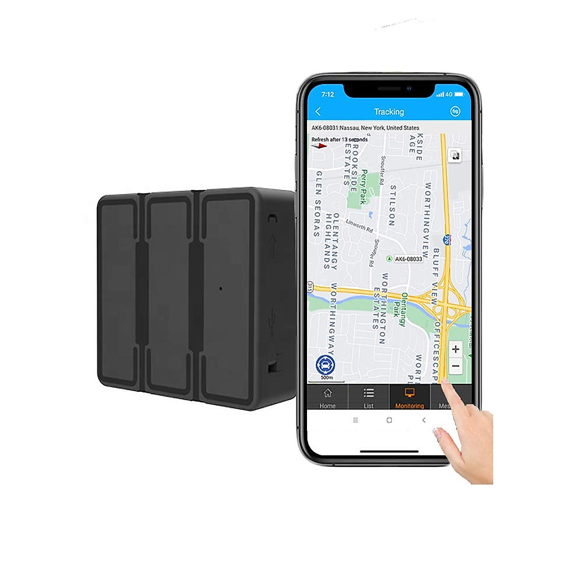 Magnetic GPS Tracker for Vehicles Car Tracker Device Hidden Wireless Magnet Car Tracking Device Long Life Battery for Trailer Truck Motorcycle Fleet Tracker One Month Subscription Included
