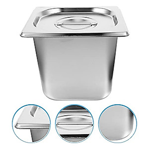 Kichvoe Aluminum Pans Stainless Steel Steam Pan Anti-jam Steam Table Pan Hotel Pans Restaurant Buffet Tray Dinner Food Container with Lid for Event Party Holiday Chafing Dish Buffet Set