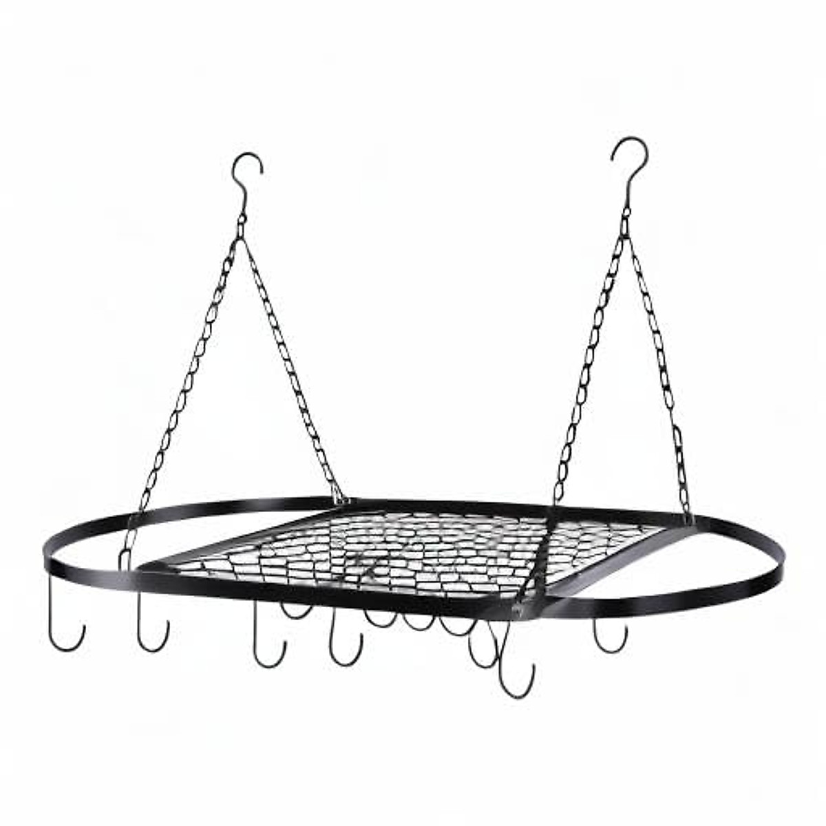 Vipush Ceiling Pot Rack, Pot and Pan Rack Mounted Cookware Storage Rack - Hanging Pot and Pan Hanging Rack Organizer with 10 Hooks for Kitchen Organization, 31.5 x 15.7inch