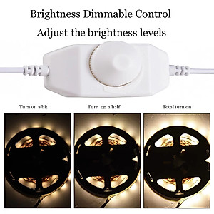 ZHPINGMX 2 Pack LED Strip Light Dimmer Switch, DC 12V-24V LED Brightness Adjustable Controller for Strip Lights,LED Rope Light 3528,5050,5630