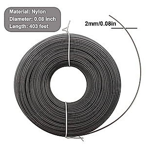 String Trimmer Line（0.080 inches x 403 foot）Premium Nylon Round Trimmer Spool Line For Worx，Grass Cutter Machine，Electric String Trimmers，Hus-qvarna, Ryobi, Echo, Weed Eater, Craftsman