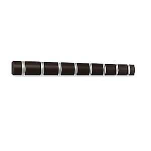 Umbra Flip Wall Mounted Floating Rack – Modern, Sleek, Space-Saving Hanger with Retractable Hooks to Hang Coats, Scarves, Purses and More, 8, Espresso