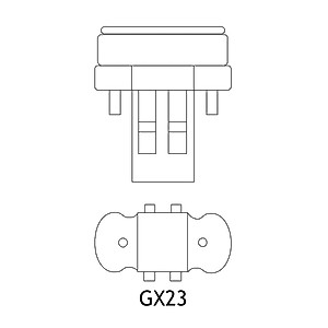 ULIKELED 2 Pack 7W 2 Pin GX23 LED Horizontal PL Light Bulb, 13W CFL Equivalent, PLS-13W Replacement LED Plug & Play Light Bulb(Daylight White 6000K)